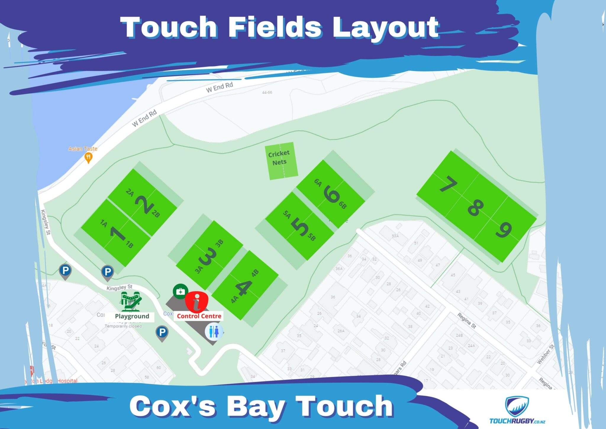 Westmere, Cox's Bay Reserve - Touch Rugby Comps & Events